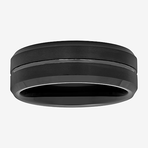 Click here for Mens 8MM Tungsten Wedding Band  7 1/2  Black prices