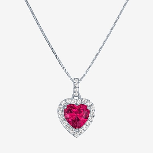 Click here for Womens Lab Created Red Ruby Sterling Silver Heart... prices