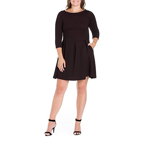 Click here for 24seven Comfort Apparel Womens Plus Round Neck 3/4... prices