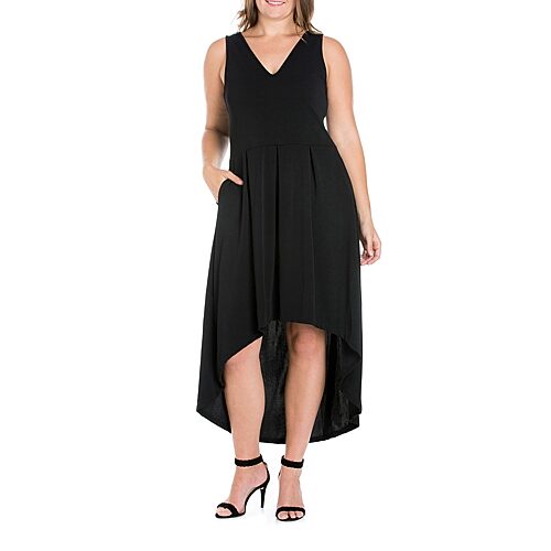 Click here for 24seven Comfort Apparel Womens Plus Midi V Neck Sl... prices