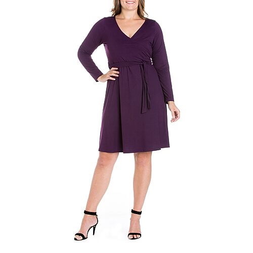 Click here for 24seven Comfort Apparel Womens Plus V Neck Long Sl... prices