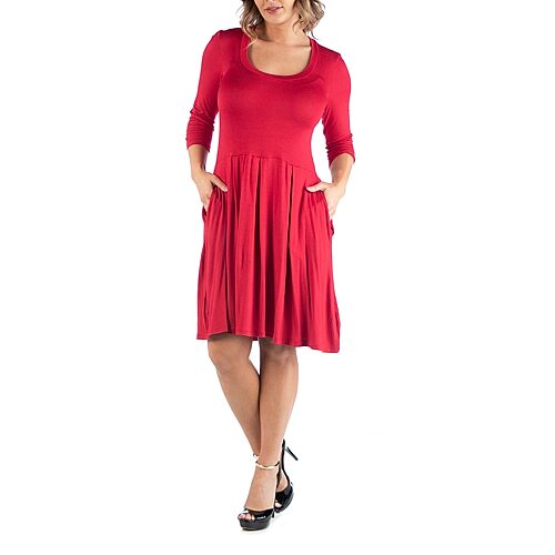 Click here for 24seven Comfort Apparel Womens Plus Round Neck 3/4... prices
