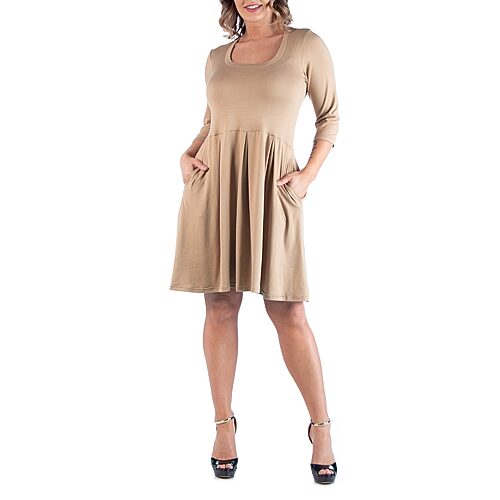 Click here for 24seven Comfort Apparel Womens Plus Round Neck 3/4... prices