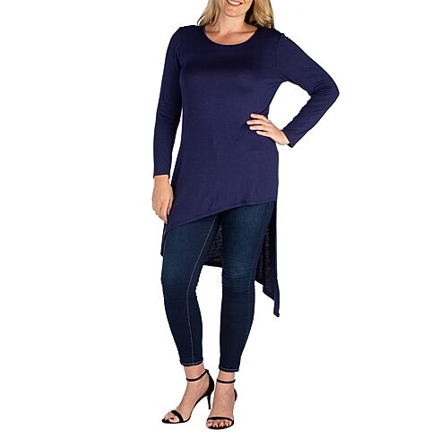 Click here for 24seven Comfort Apparel Plus Womens Round Neck Lon... prices