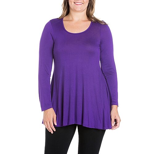 Click here for 24seven Comfort Apparel Plus Womens Round Neck Lon... prices