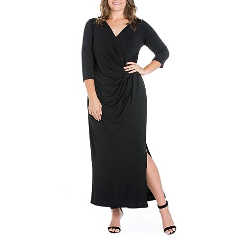 Click here for 24seven Comfort Apparel Womens Plus V Neck 3/4 Sle... prices