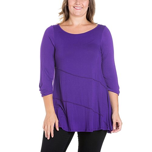 Click here for 24seven Comfort Apparel Plus Womens Boat Neck 3/4... prices