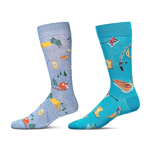 Click here for MeMoi Mens Camping Socks  Pack of 2 - Denim Heathe... prices