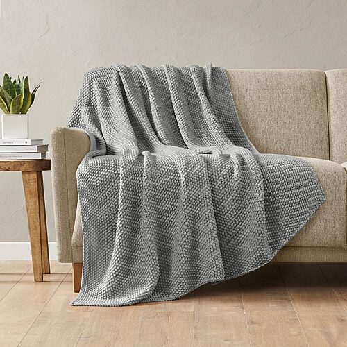 Click here for Ink+Ivy Bree Knit Throw  50 x 60 - Gray prices