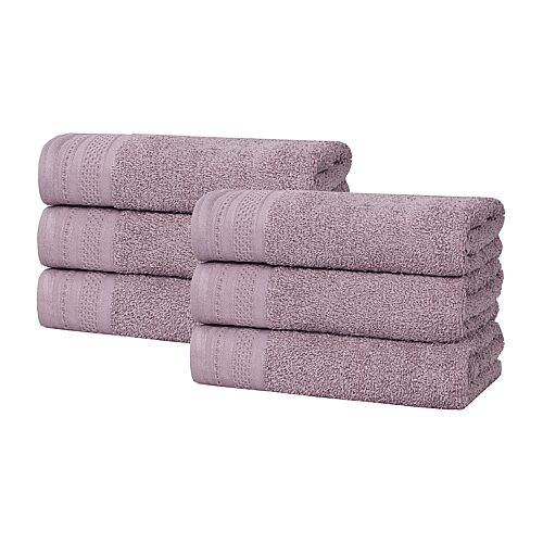 SUPERIOR Honeycomb Collection | 100 Combed Cotton 6-pc. Solid Hand Towel  One Size  Gray