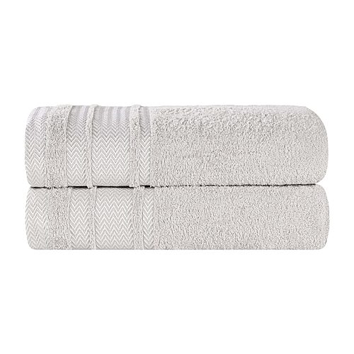 SUPERIOR Hays Collection | 100 Cotton 2-pc. Bath Sheet  One Size  Stainless Steel