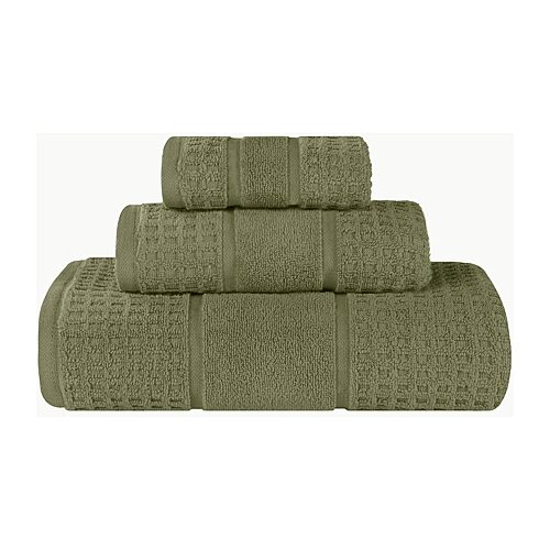 SUPERIOR Napa Collection | 100 Cotton 3-pc. Quick Dry Solid Bath Towel Set  One Size  Green