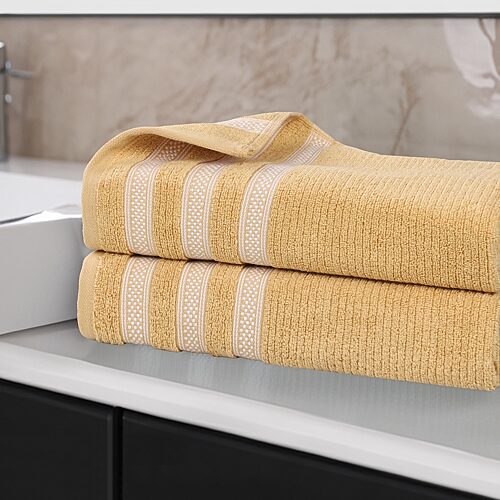 SUPERIOR Brea Collection | 100 Cotton 2-pc. Bath Sheet  One Size  Yellow