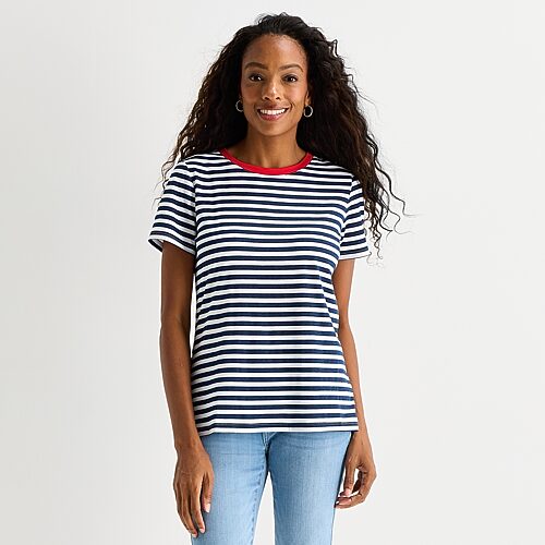 Click here for St. Johns Bay Womens Crew Neck Short Sleeve Regula... prices