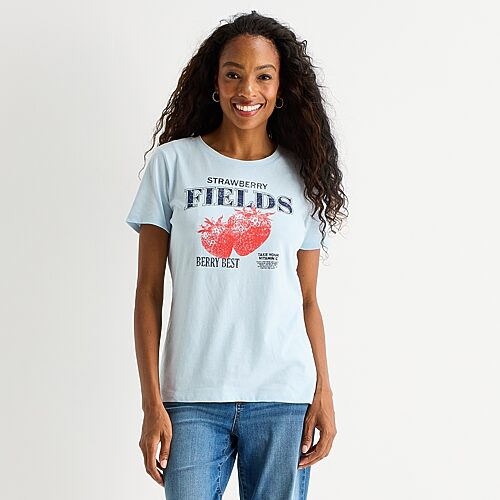 Click here for St. Johns Bay Womens Crew Neck Short Sleeve Regula... prices