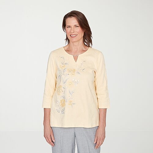 Click here for Alfred Dunner Al Fresco Womens Split Crew Neck 3/4... prices