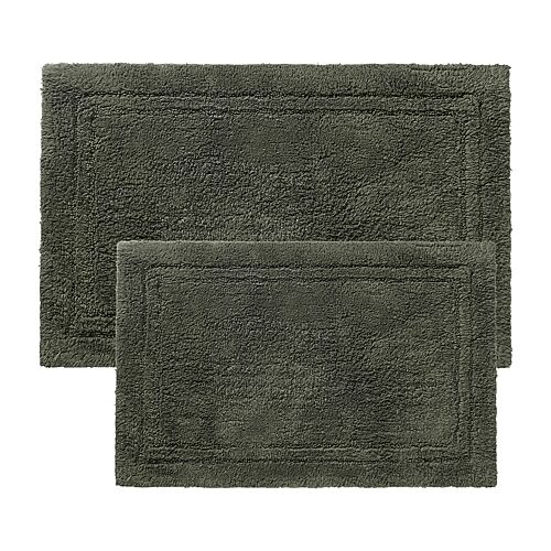 Click here for SUPERIOR Solid Cotton 2-Pc Bath Rug  One Size  Gre... prices