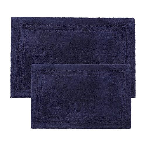Click here for SUPERIOR Solid Cotton 2-Pc Bath Rug  One Size  Blu... prices