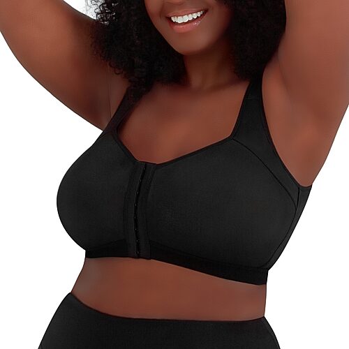 Leading Lady The Lillian - Back Smoothing Seamless Support Bra- 5503  D  Black