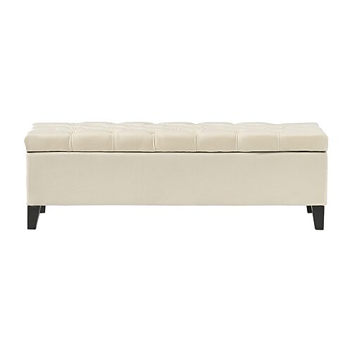 Ottilie Upholstered Tufted Bench  One Size  Beige