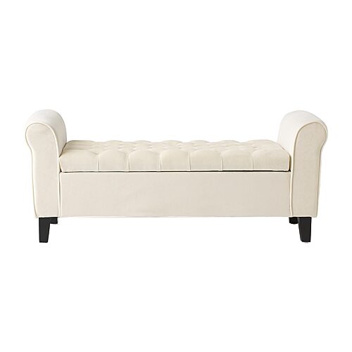 Click here for Keiko Upholstered Tufted Bench  One Size  White prices