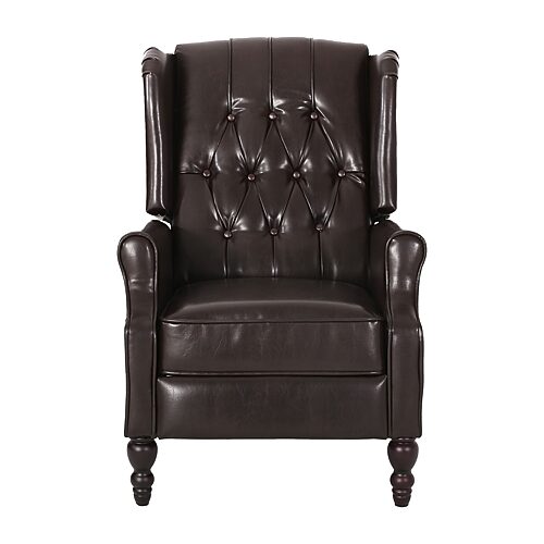 Click here for Walter Tufted Roll-Arm Recliner  One Size  Brown prices