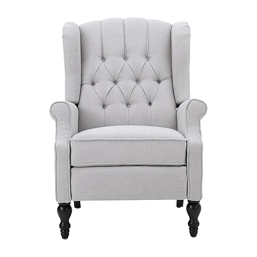 Click here for Walter Tufted Roll-Arm Recliner  One Size  Gray prices