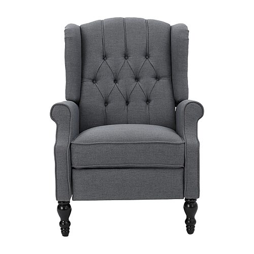 Click here for Walter Tufted Roll-Arm Recliner  One Size  Black prices