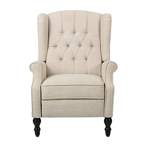 Click here for Walter Tufted Roll-Arm Recliner  One Size  Beige prices