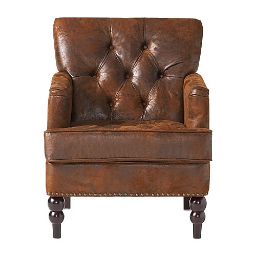 Malone Tufted Upholstered Club Chair  One Size  Brown