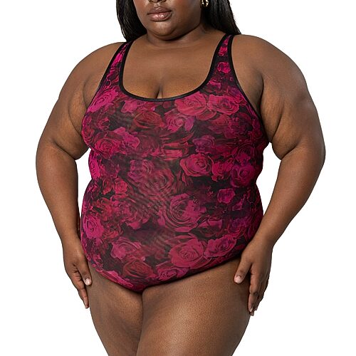 Click here for Curvy Couture Sheer Mesh Bodysuit- 1372  Medium  B... prices