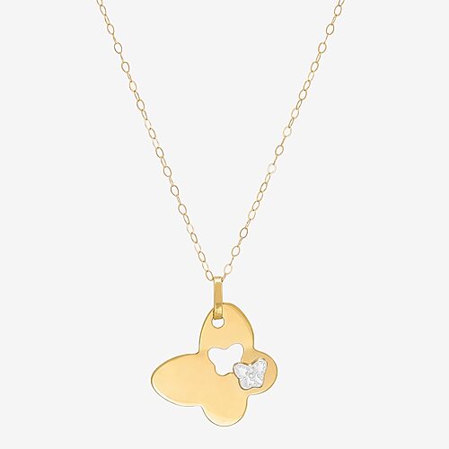 Click here for Womens 10K Two Tone Gold Butterfly 18 Inch Pendant... prices