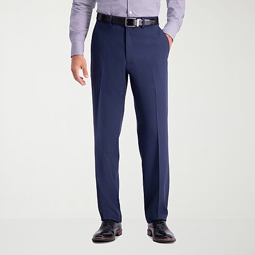 Haggar Travel Performance Tailored Mens Stretch Fabric Modern Fit Flat Front Suit Pant  34 34  Blue