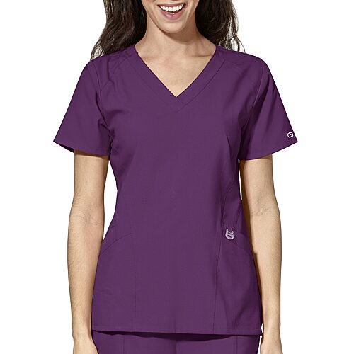 Click here for Wink Womens W123 Stylized V-Neck Scrub Top - Eggpl... prices