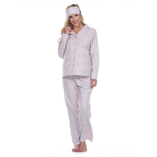 Click here for Womens White Mark 3pc. Pink Cheetah Pajama Set prices