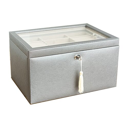 Hives And Honey Emily Lockable Jewelry Box  One Size  Gray