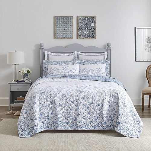 Click here for Laura Ashley(R) Flora 136 Thread Count Reversible... prices