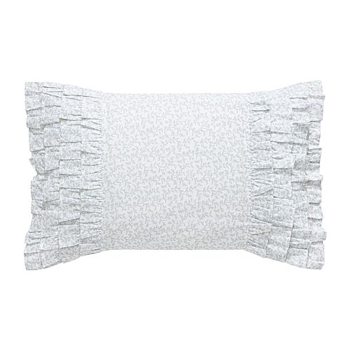 Laura Ashley Chloe Cottage Ruffle Decorative Pillow  14 x 20 - Open Blue
