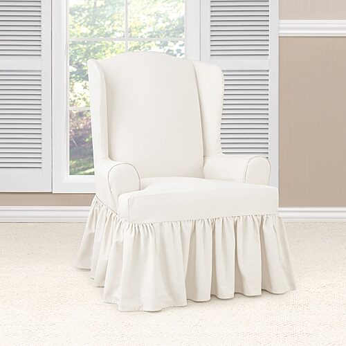 Click here for Sure Fit Essential Twill Wing Chair Slipcover  One... prices
