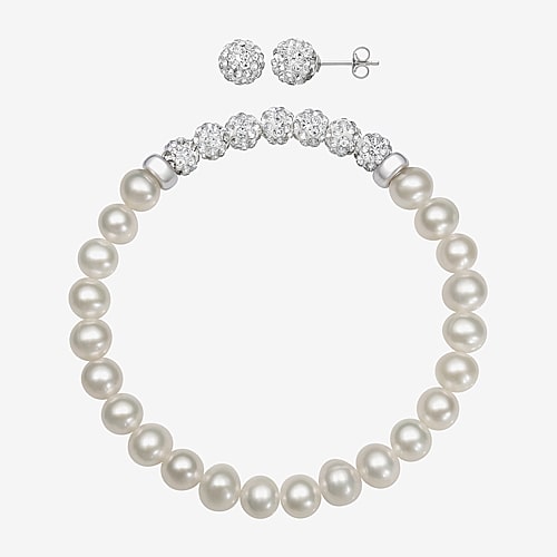 Click here for Womens White Cultured Freshwater Pearl Sterling Si... prices