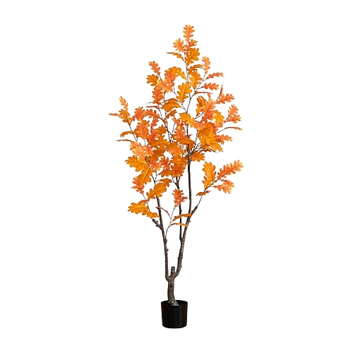 Click here for Nearly Natural 6 Orange Oak Indoor Artificial Tree... prices