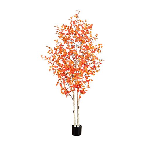 Click here for Nearly Natural 8 Orange Autumn Birch Indoor Artifi... prices