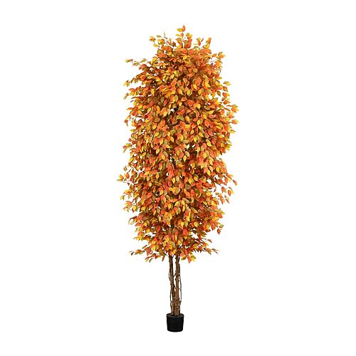 Click here for Nearly Natural 10 Orange Autumn Ficus Indoor Artif... prices