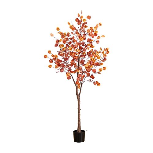 Click here for Nearly Natural 6 Orange Prelit Eucalyptus Lighted... prices