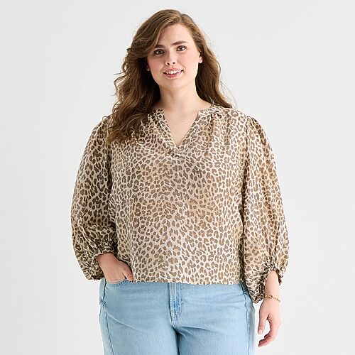 Click here for a.n.a Womens Plus Y Neck 3/4 Sleeve Blouse  5x  Be... prices