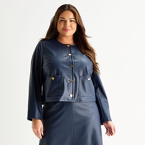 Click here for Liz Claiborne Womens Plus Faux Leather Lightweight... prices