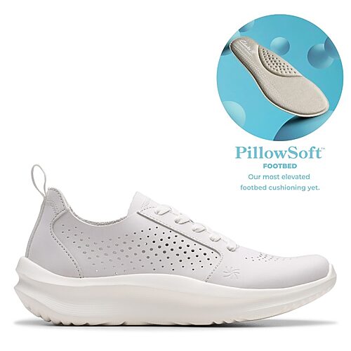 Click here for Clarks Solevana Style Womens Sneakers  7 Wide  Whi... prices