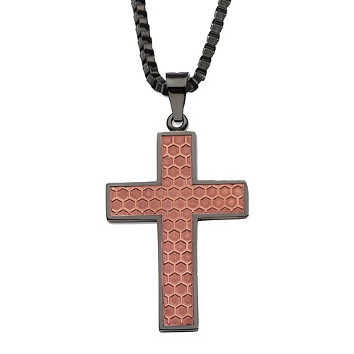 Click here for Stainless Steel Honeycomb Cross Pendant Necklace... prices