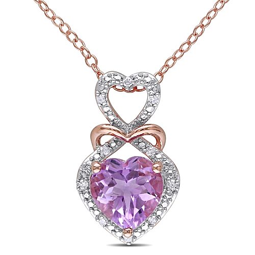 Click here for Womens Diamond Accent Genuine Purple Amethyst 18K... prices