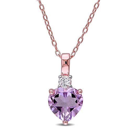 Click here for Womens Genuine Purple Amethyst 18K Rose Gold Over... prices